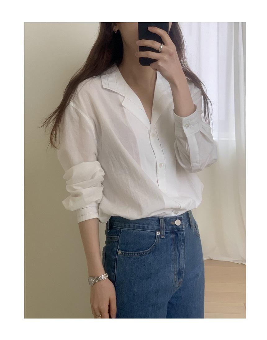 비엔느 fllanel 플라넬 프론토 오픈카라 블라우스 셔츠 (2c)