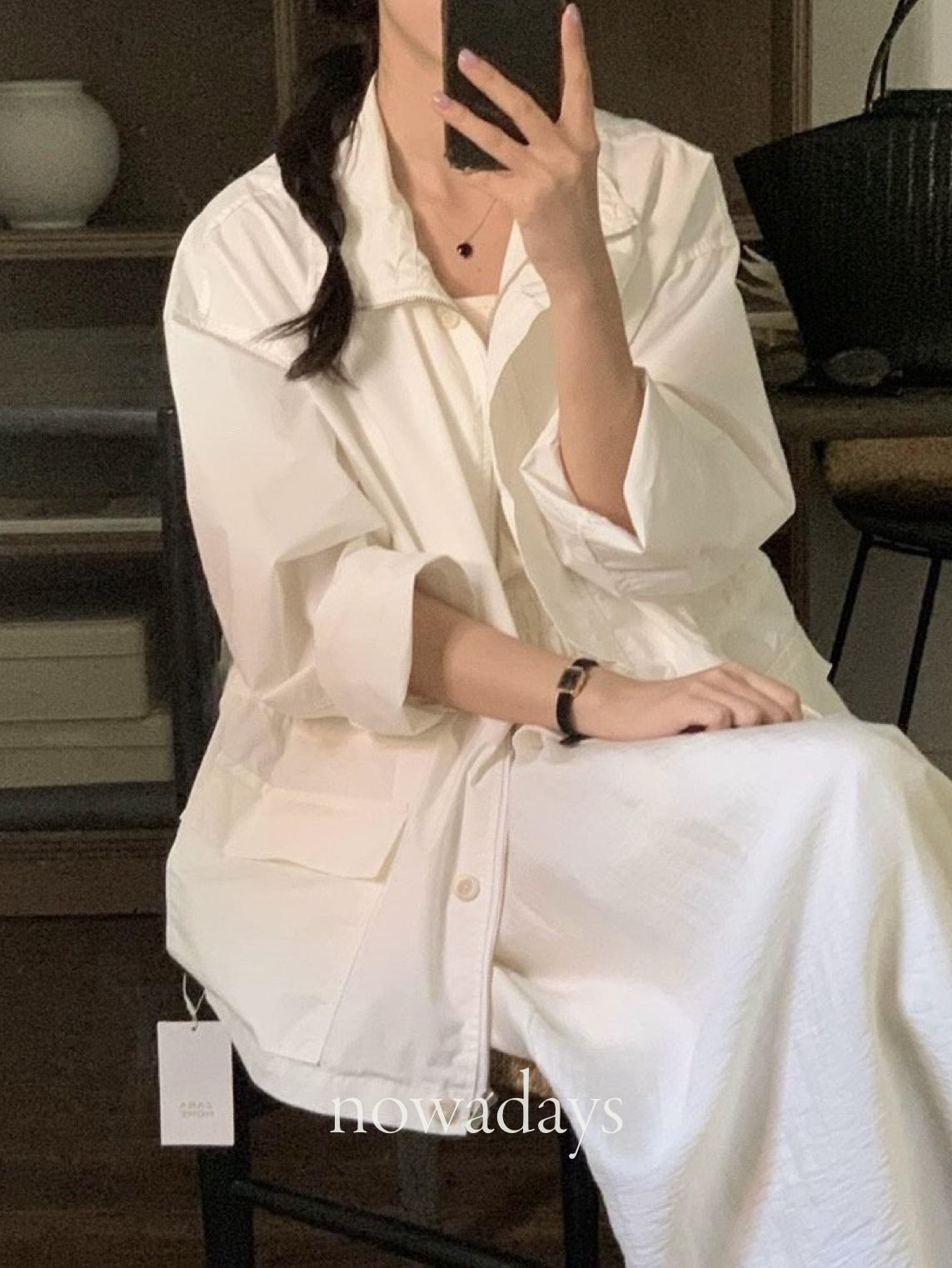 나우어데이즈 베르가못 브레드 점퍼 코튼 긴팔 하이넥 포켓 스트링 집업 jp (2col)