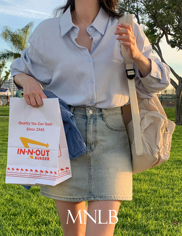 미니뽕 [하객룩][직진배송][MNLB] 러스틱 여리루즈핏 셔츠 블라우스