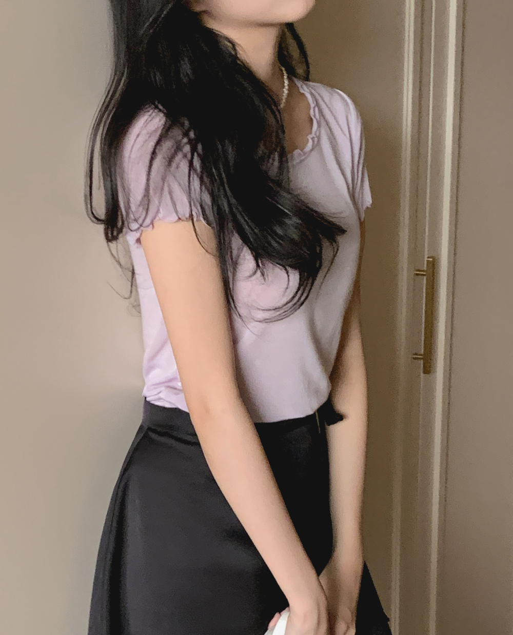 체리코코 [crko] 보우 러플 티셔츠