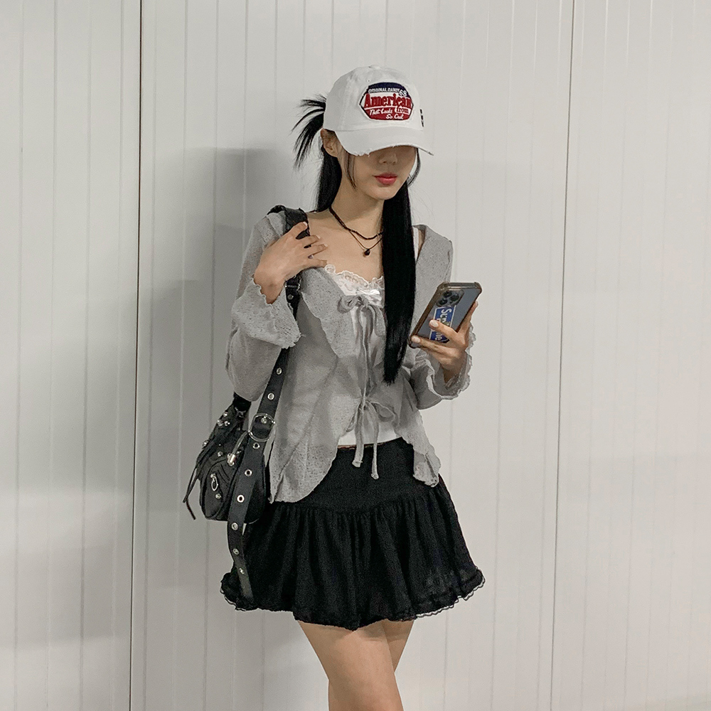 언니가간다 [무료배송][여리핏 린넨]원밋 빈티지 가디건 레이어드 코디강추 유니크 빈티지힙 시스루 롱슬리브