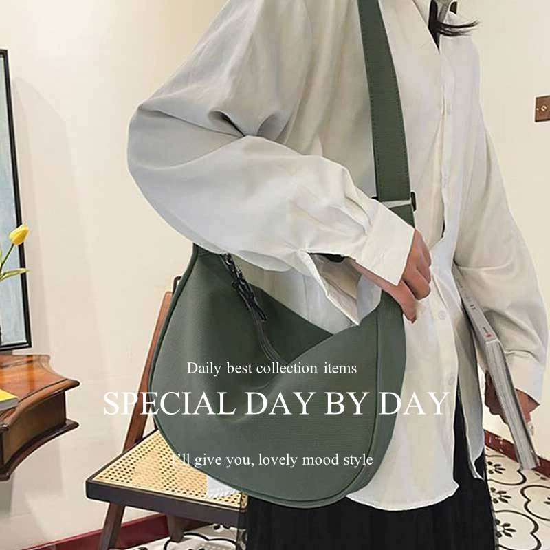 데일리나인 무료배송 Dnyne 여성 크로와상 뉴트럴 보호 크로스백 나일론 슬링백 데일리백 심플가방 트렌디한캐주얼룩 호보숄더백 여자 가방 캐쥬얼 백