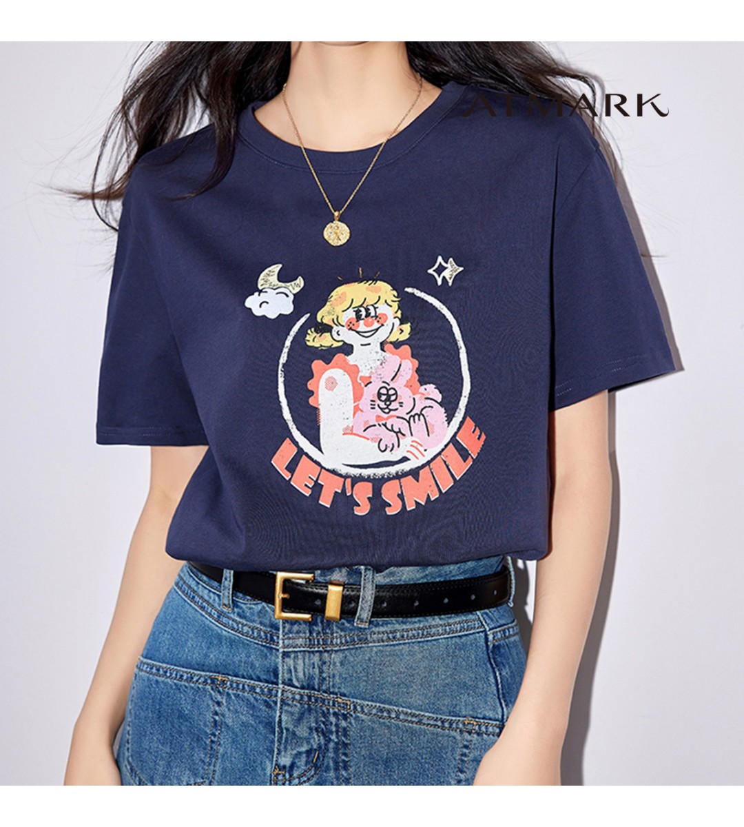 앳마크 ATMARK 버니스마일그래픽티셔츠_AA43TS021G