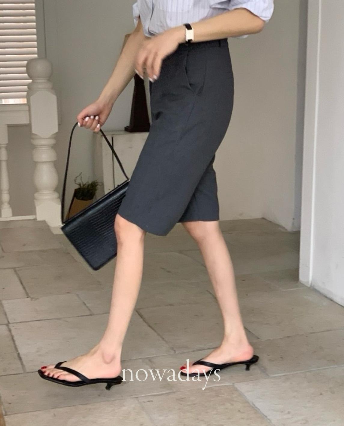 나우어데이즈 차콜M 당일 / miel 미엘 로타 버뮤다 팬츠 일자 데일리 5부 반바지 (2col)