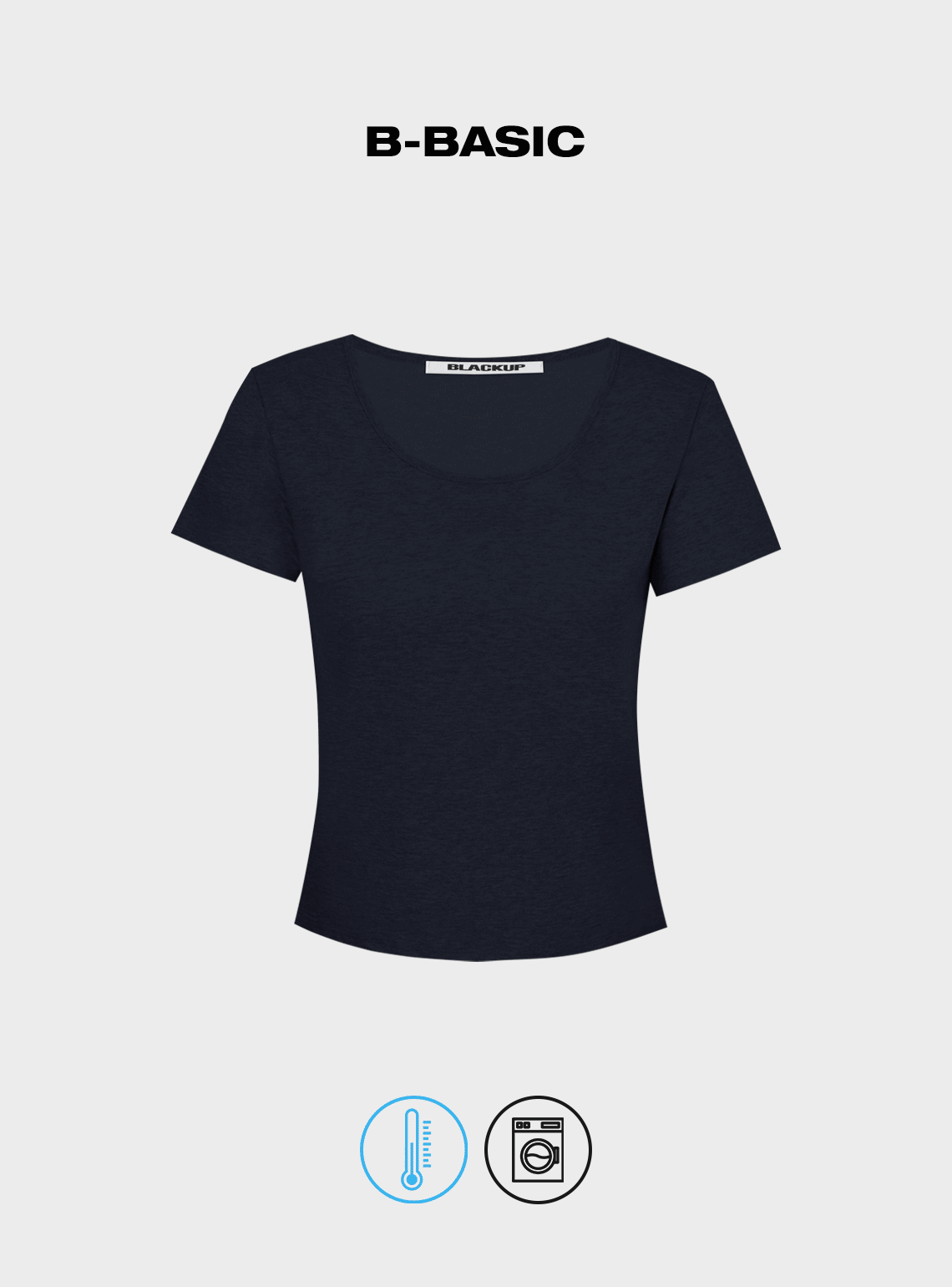 블랙업 [8천장판매] [B-BASIC] 워셔블 쿨 유넥 반팔티 (2SIZE)