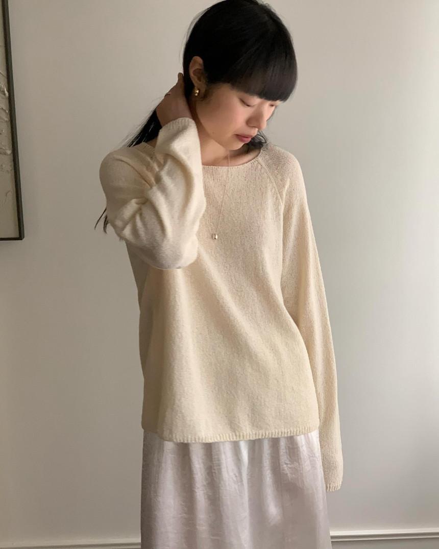 아파트먼트프라토 [JINSIM] 진심 론리 라운드 니트 썸머 코튼 데일리 nt (3color)