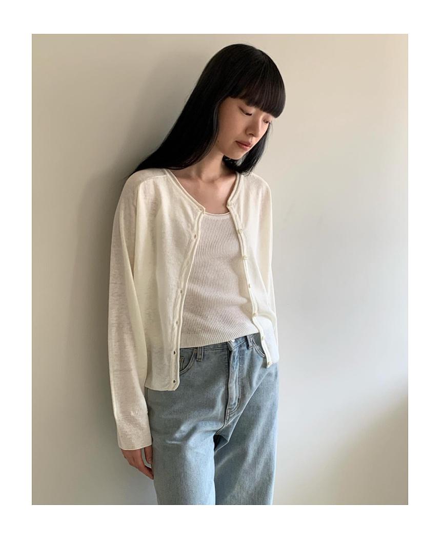 비엔느 Jinsim 진심 센티멘탈 린넨 썸머 가디건 (3c)