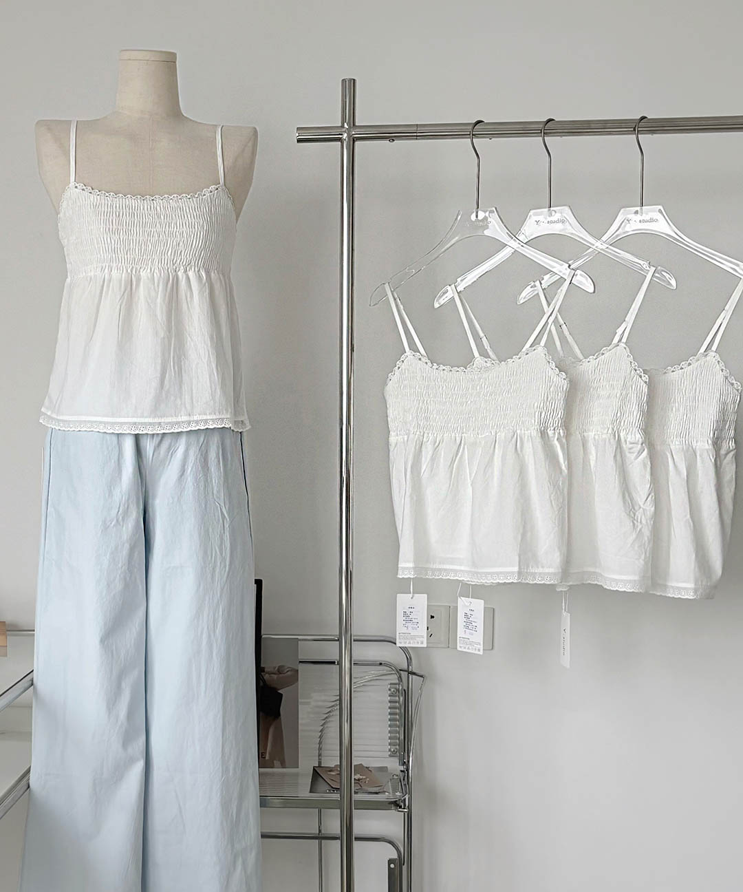 데인티 💖핏보장 퀄리티 보장 🚚이너나시 강력 추천 솔브 딥 유넥 스퀘어넥 슬리브리스 민소매 레이스 코튼 면 블라우스 이너나시 스모크 밴딩 블라우스 탑