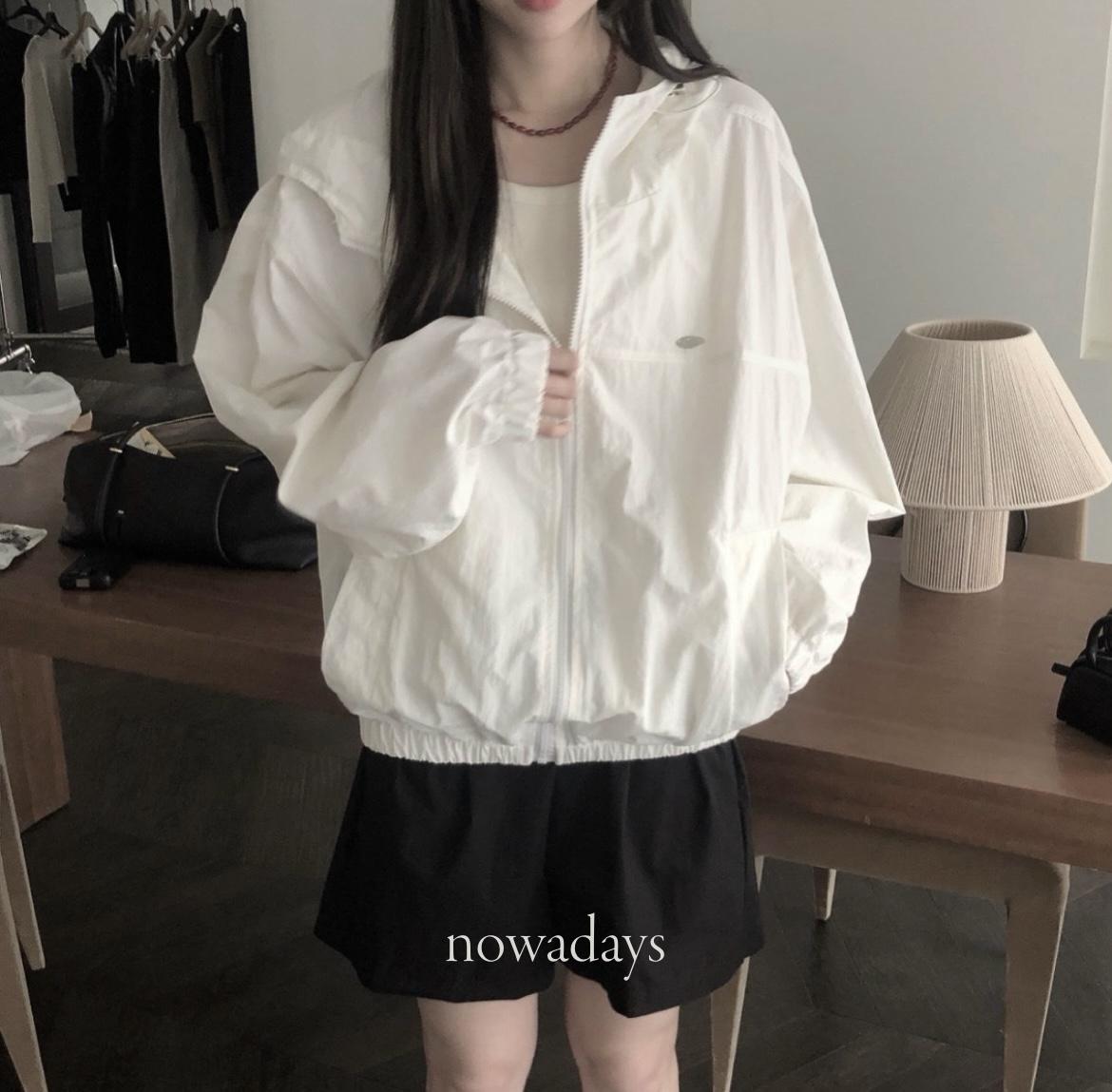 나우어데이즈 오버클래식 썸머 윈드 점퍼 긴팔 후드 바람막이 집업 jp (2col)