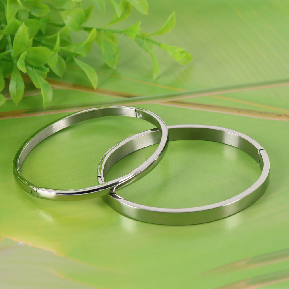 안나지 B126 퓨리티 써지컬 팔찌 실버 레이어드 뱅글 링 커플 여자 남자 남성 무알러지 데일리 패션 악세사리 팔찌 선물