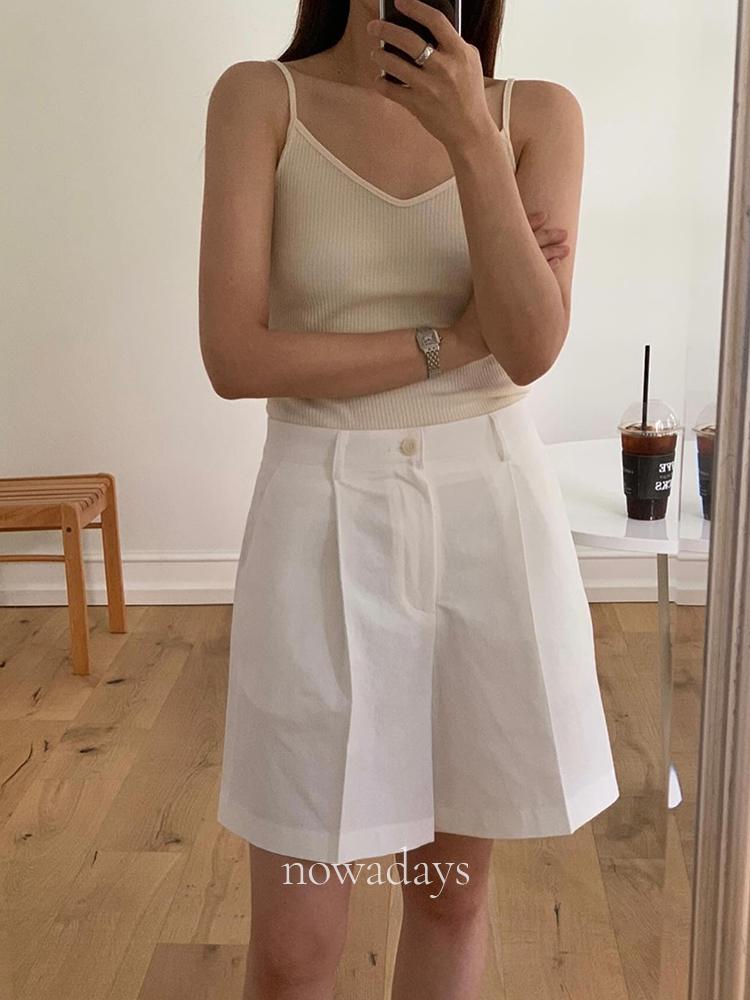 나우어데이즈 monique 모니크 원턱 하프 팬츠 썸머 코튼 여름 핀턱 반바지 (2col)