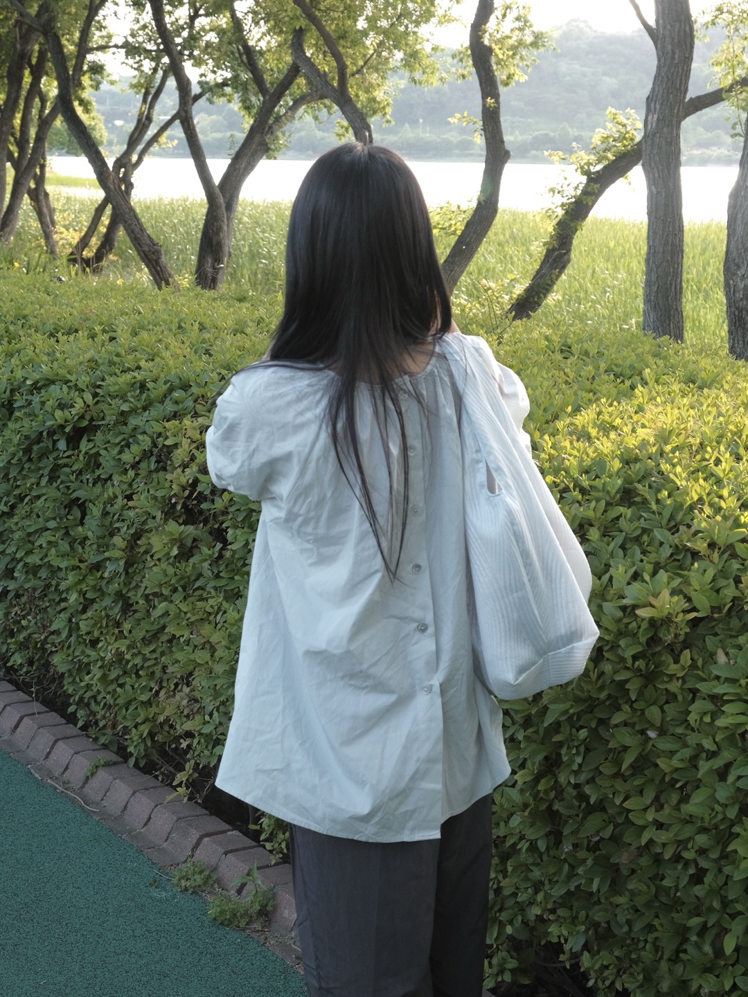 오엔이즈 투웨이 양면 버튼 반팔 셔츠 블라우스 2-WAY BUTTON BLOUSE