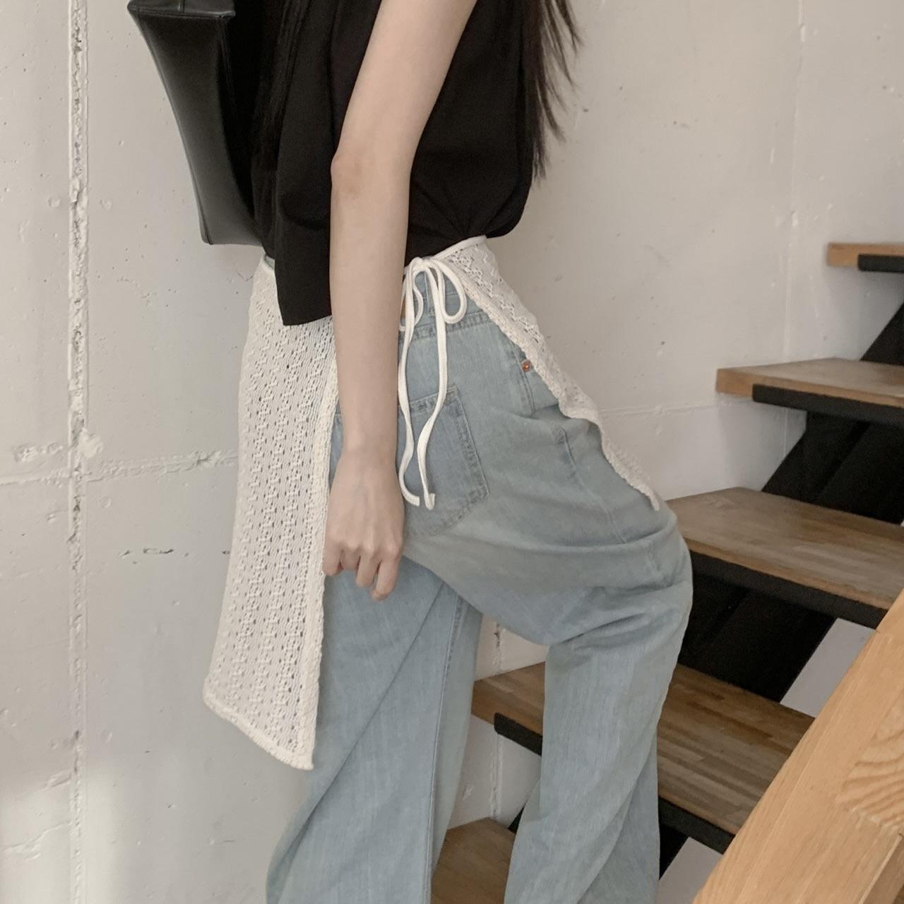 시그니처 24SS 여름 스커트 레이어드 레이어드니트sk 2color 아이보리 블랙