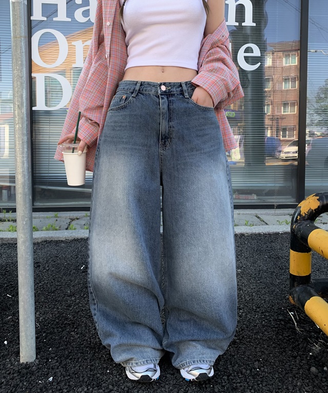 워무드마인 워싱 벌룬 데님 와이드 Pt W02 Y2k 유니크 빈티지 스트릿 바지 팬츠 와이드팬츠 워싱팬츠 데님팬츠 벌룬