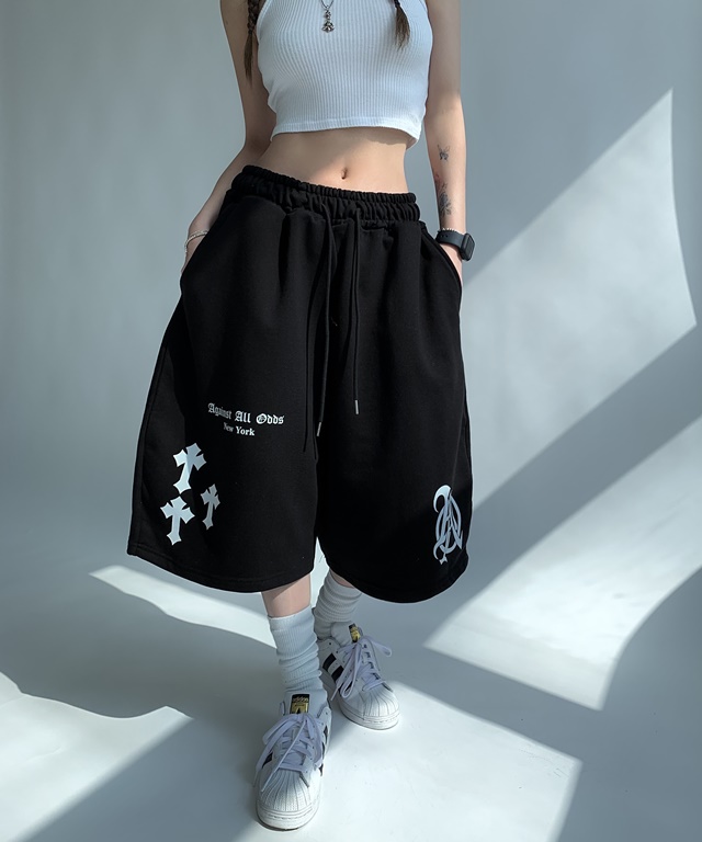 워무드마인 H 크로 버뮤다 Pt 코튼 면 밴딩 트레이닝 와이드 버뮤다 팬츠 여름 반바지 바지 버뮤다팬츠 버뮤다바지 5부바지 6부바지 여름바지 여름반바지 Y2k 유니크