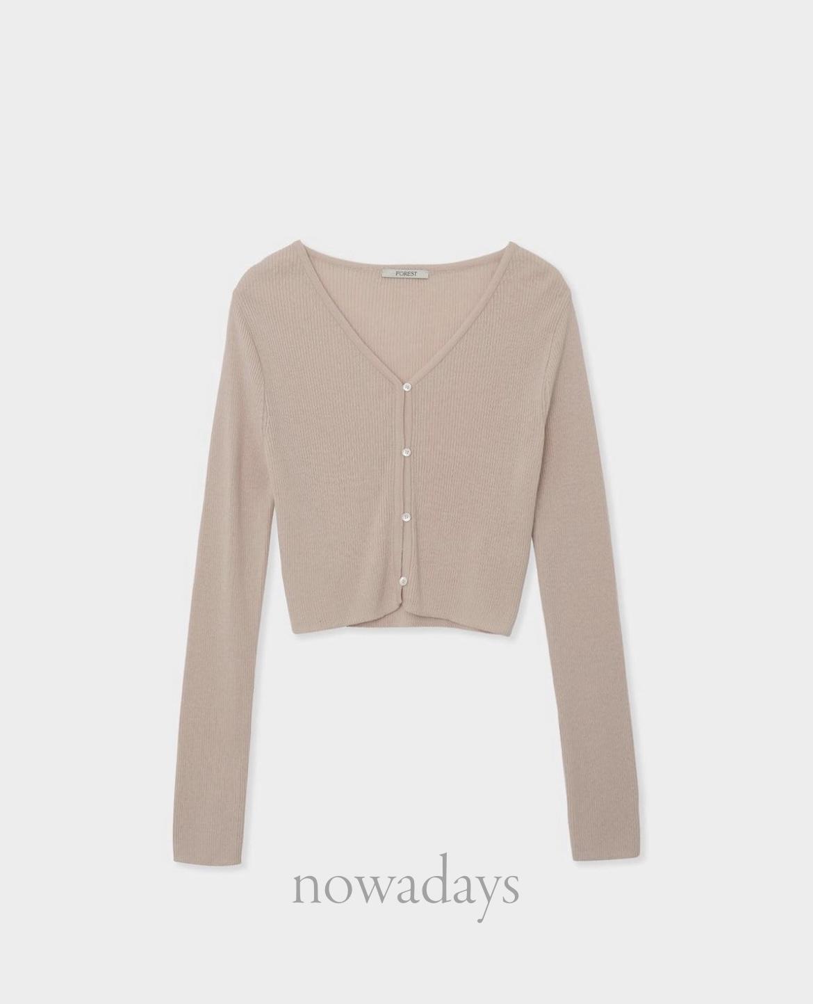 나우어데이즈 forest 포레스트 썸머 에떼 가디건 긴팔 브이넥 골지 니트 cd (2col)