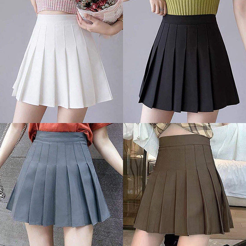 집콕끼리 테니스 스커트 미니 플리츠 치마 속 바지 주름 샤 플레어 여름 캉캉 여성 무지 베이직 기본 데님 카고 밴딩 롱 바스락 ...