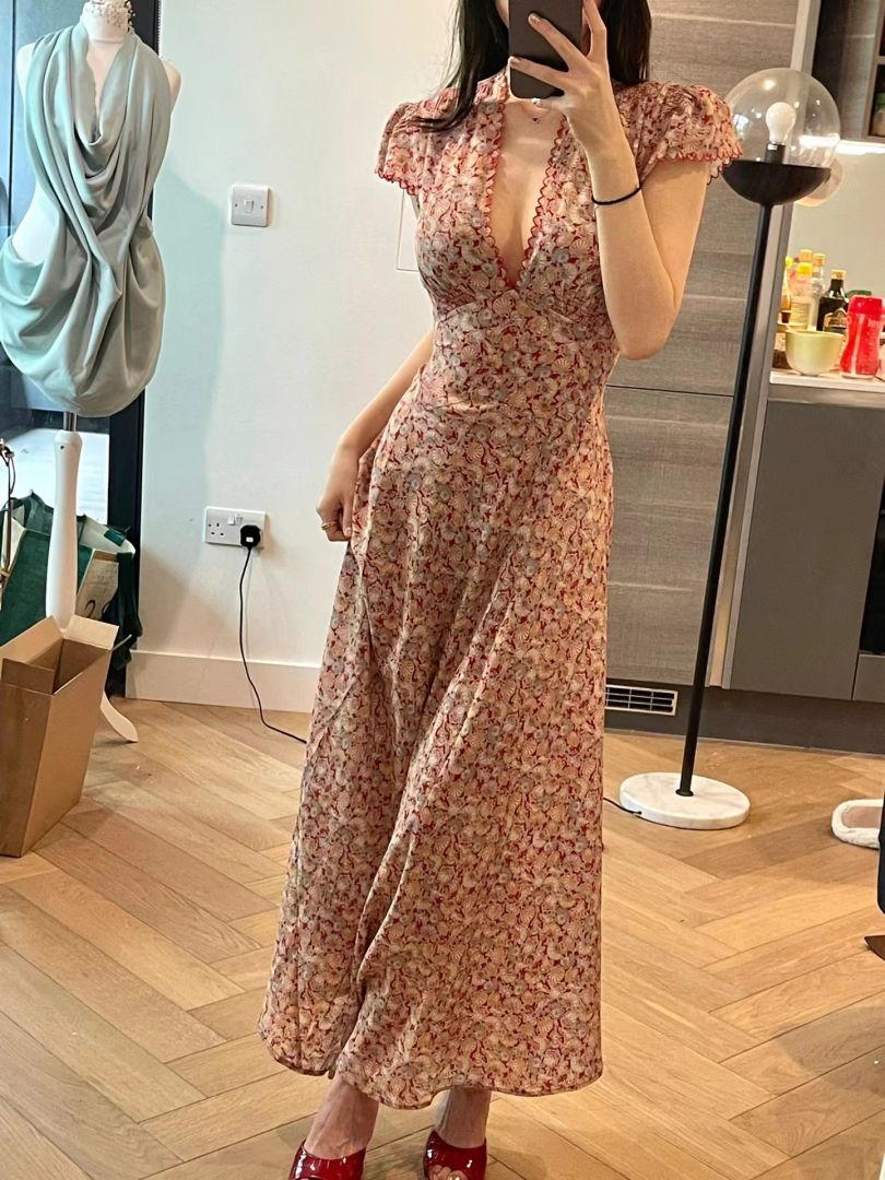 유투미월드 ♥당일 출고♥ 연예인 여성 고급 여름 드레스 신작 프렌치 롱 스커트 요정 풍미 복고풍 세련 된 스커트