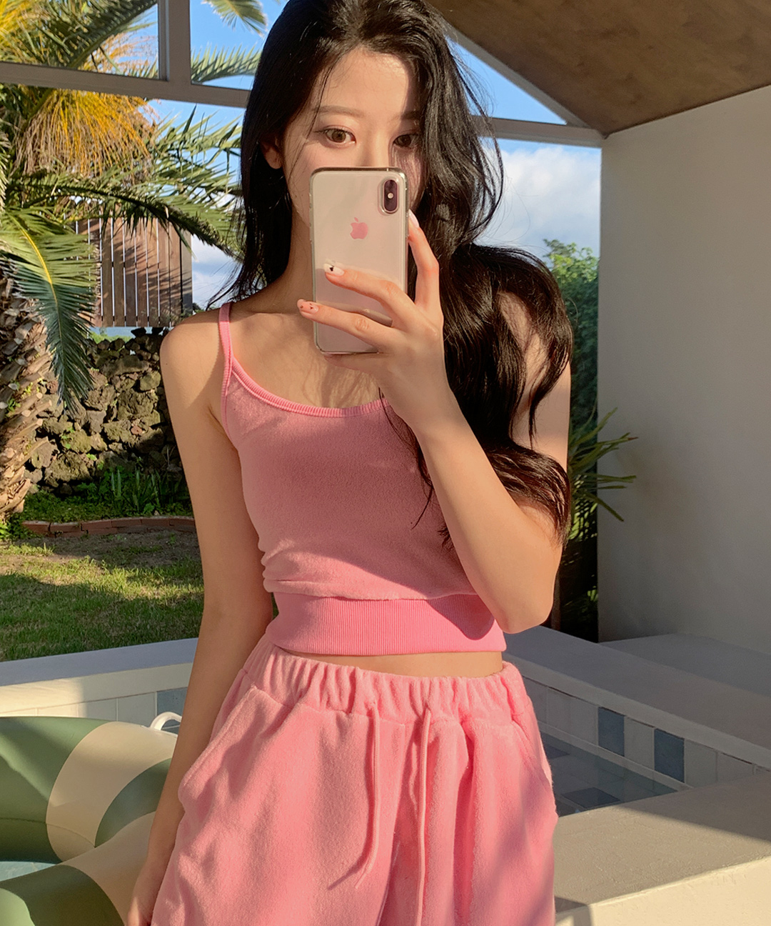 마이온샵 비치웨어🌴워터밤 카프리 테리 나시밴딩바지 투피스set 44~55 테리투피스세트 여름나시 여름반바지 썸머셋업 스윔웨어 휴양지룩 바캉스룩 빅사이즈 페스티벌