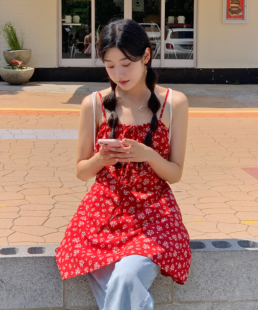 마이온샵 [2type][바캉스룩🍒] #MADE 시드니 잔꽃 나시 원피스 (44~66) (플라워원피스-롱원피스-미니원피스-나시원피스-여름원피스-플레어원피스-민소매원피스 ...