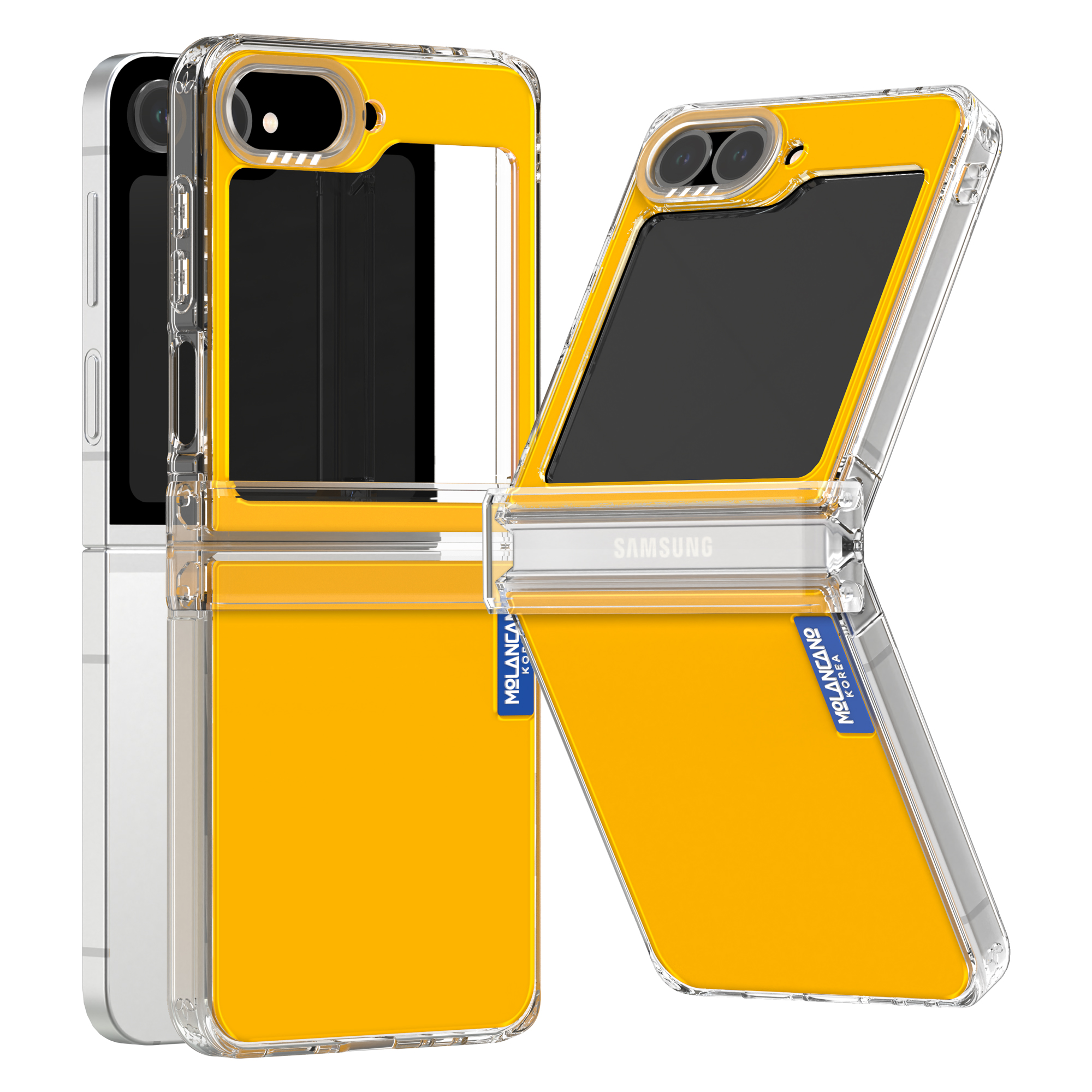 모란카노코리아 당일출고🔥신상품🎀갤럭시 Z플립6 기종 추가💖 크리스탈 컬러 Pctpu 변색방지 젤하드 케이스 갤럭시 Z플립 5 4 3 컬러풀 파스텔 유니크 심플