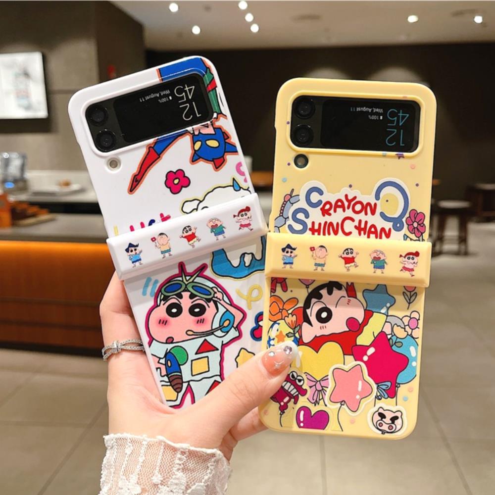 럭키만물상 Z플립짱구힌지보호케이스 갤럭시케이스 폰케이스 짱구케이스 커플케이스 우정케이스 흰둥이 초코비 귀여운케이스 캐릭터케이스 생일선물 Z플립3 Z플립4 Z플립5