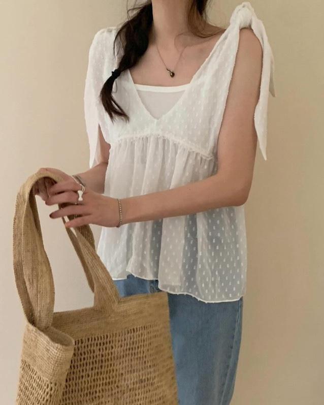 베데떼 프리티영띵 pyt 에이프릴 뷔스티에 레이어드 나시 (2col)