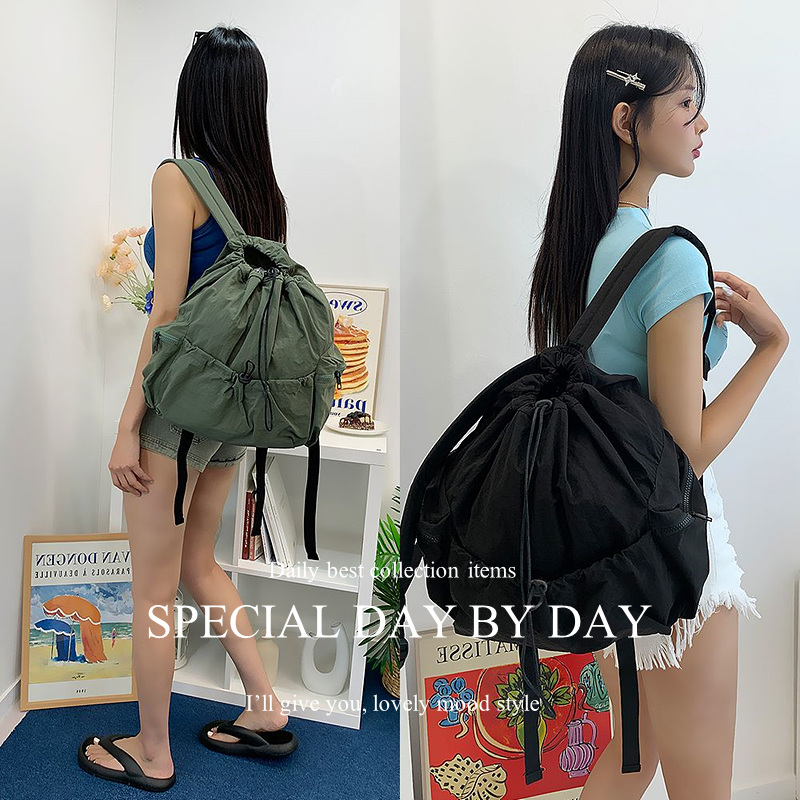 데일리나인 무료배송 Dn9ne 여성 쉬퍼나일론백팩 캐주얼 데일리 여성 가방 스트링 무지 여자 가방 캐쥬얼 백팩