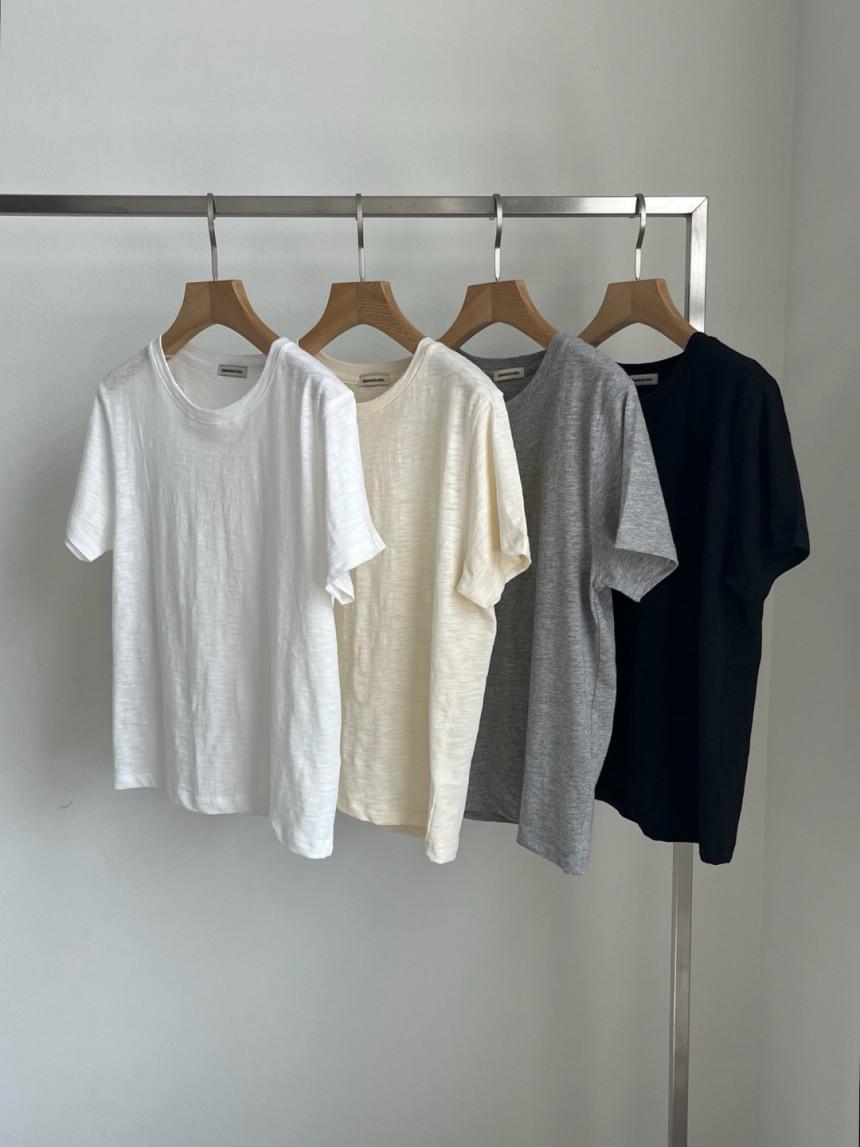 베데떼 24ss 심플베이지 슬럽 가이루빠 반팔 티셔츠 (4col)