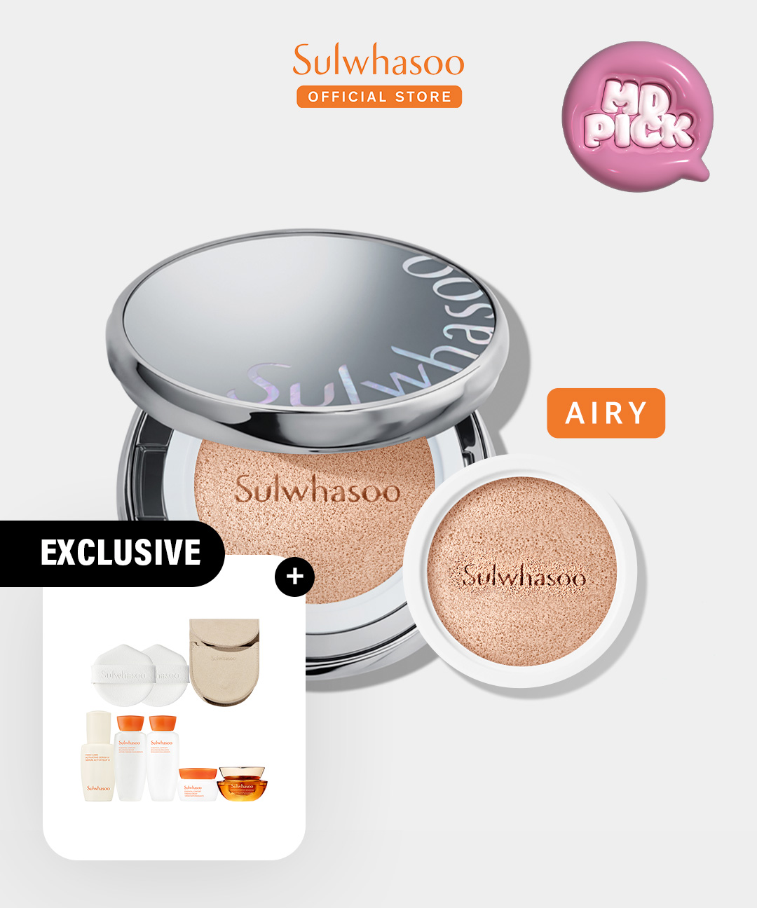 설화수 [MD PICK][파우치증정] 설화수 퍼펙팅쿠션 에어리 15gx2 (본품1개+리필1개)