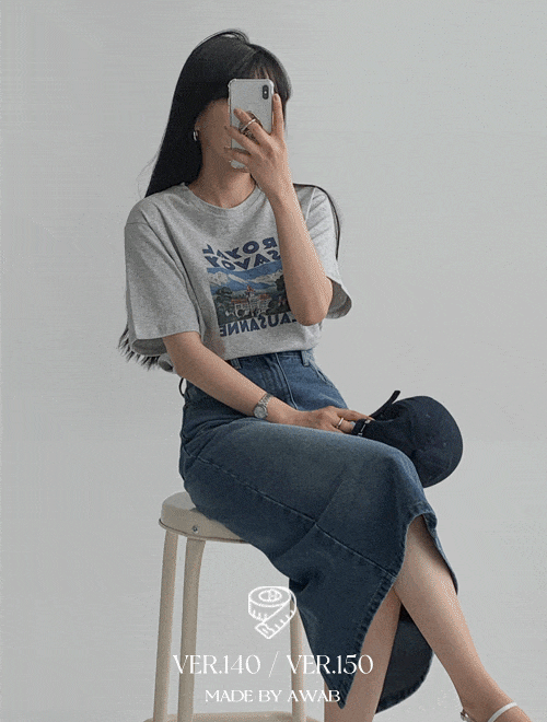 에이와비 (예쁘진)빈티지데님롱스커트