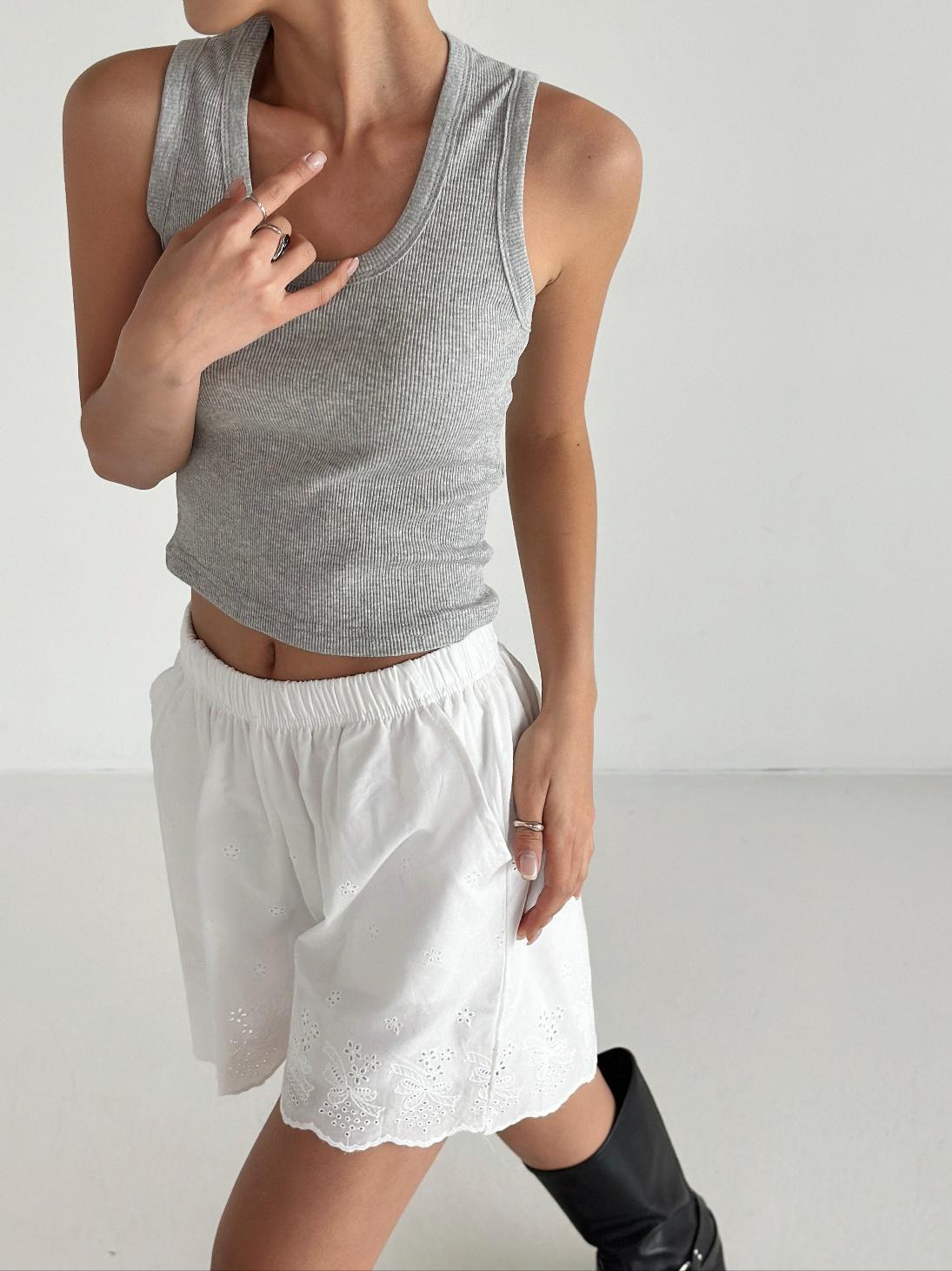 플루디 기본 유넥 골지 크롭 나시