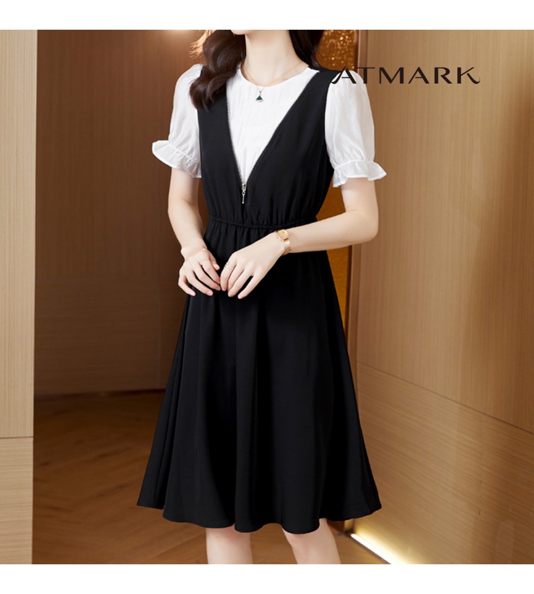 앳마크 ATMARK 레이어드집업원피스_AA43OP040G