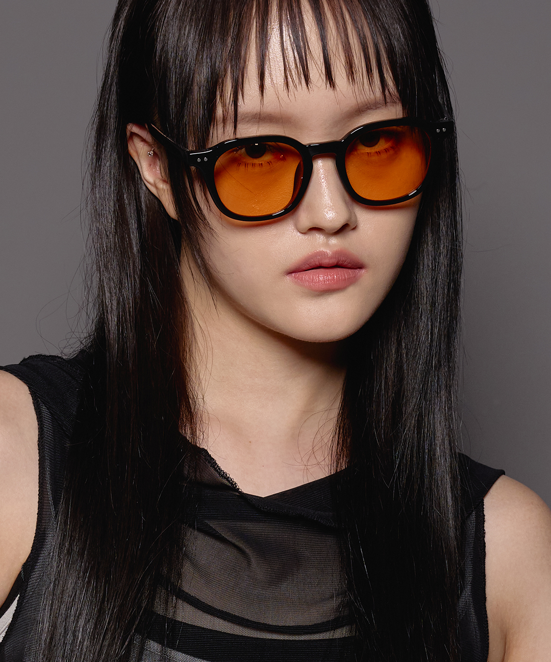 리끌로우 뿔테 스퀘어 사각 데일리 심플 BEST RECLOW BB557 ORANGE 틴트 자외선차단 선글라스