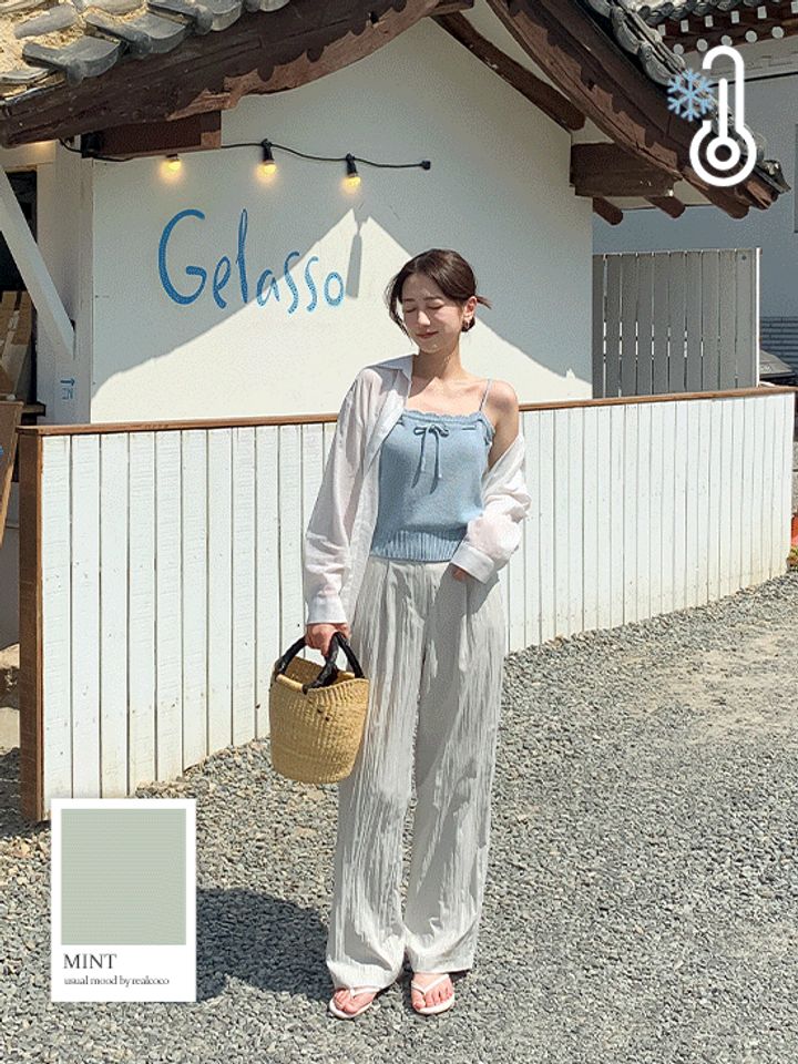 리얼코코 여름원단 ️누적1천장자체제작 모티브 핀턱 슬랙스 4 Color 여름썸머하객룩오피스룩출근룩면접