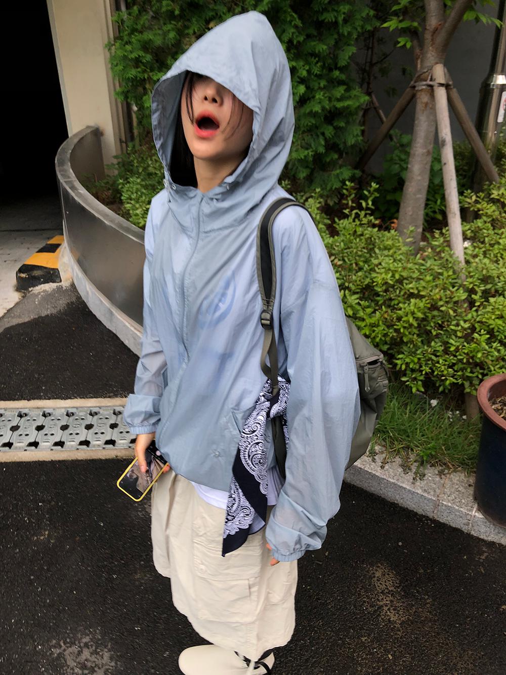 써니데이나이쓰 [MD pick!!!!!] (7 color) 치크 씨스루 라이트 나일론 윈드점퍼 Chick See-through ...