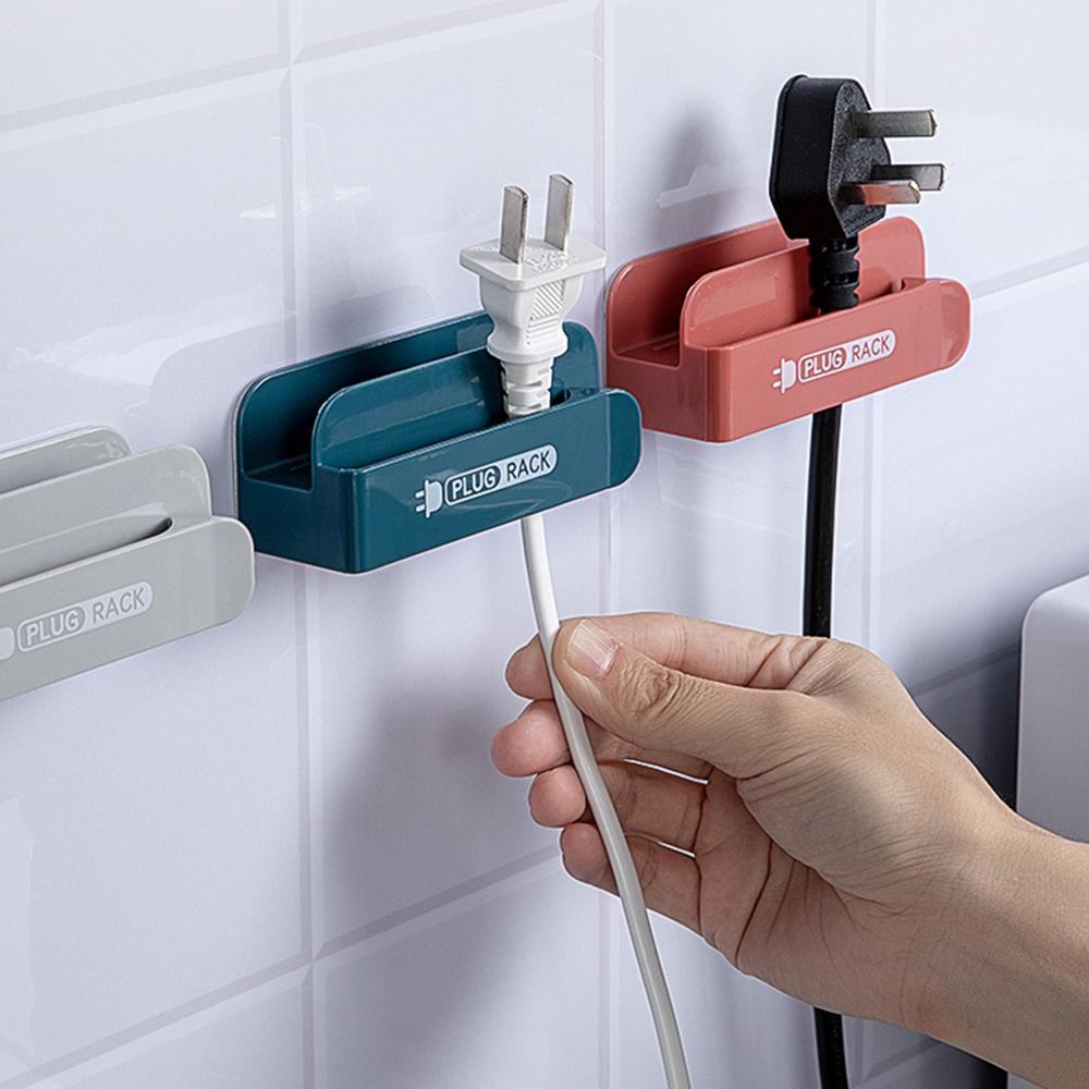 소로소로 접착식 플러그 전선 벽 걸이 정리 거치대 컴퓨터 전기 케이블 배선 다용도 고정 선반