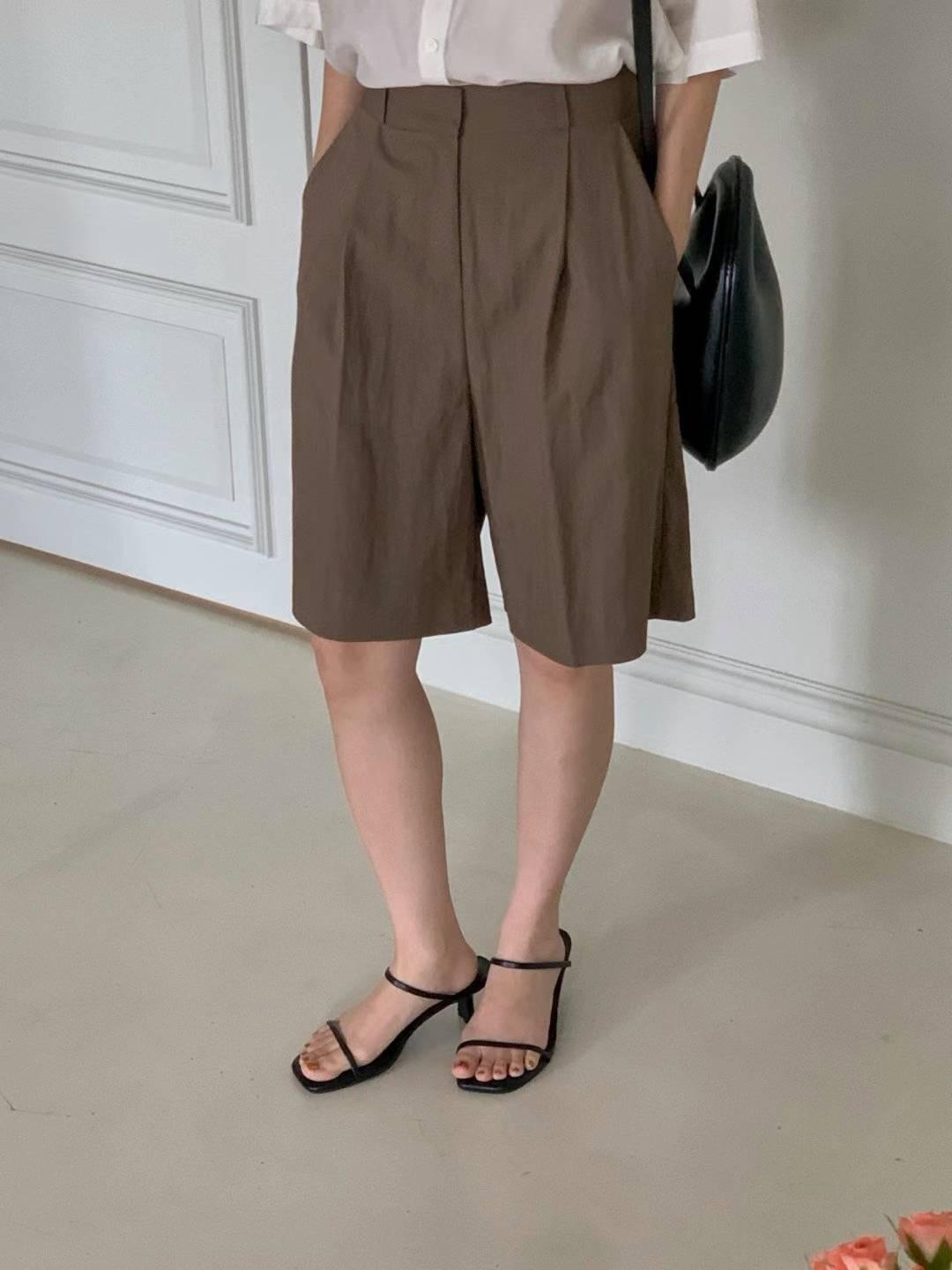 베데떼 24ss 리브레 libre 카이 5부 슬랙스 팬츠 여름 핀턱 반바지 (3col)