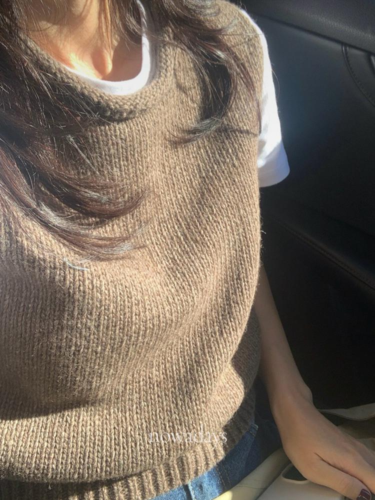 나우어데이즈 24fw underson 언더슨 롤 니트 베스트 슬리브리스 민소매 nt (3col)