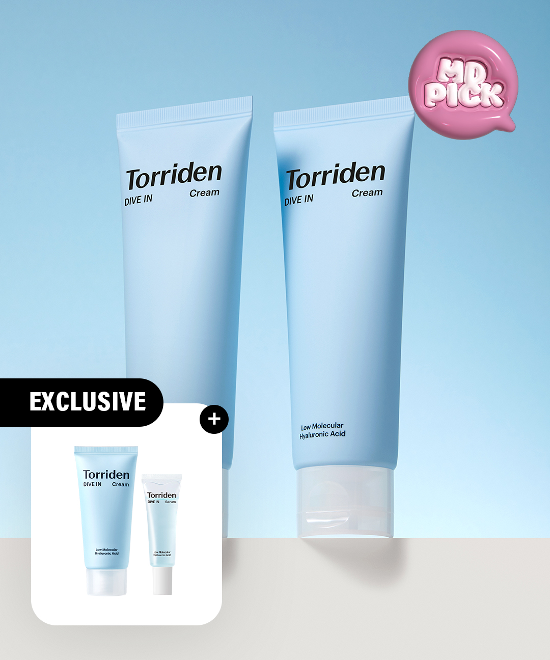 토리든 [MD PICK] [2개묶음] 토리든 다이브인 저분자 히알루론산 크림 80ml (+다이브인 크림 20ml+다이브인 세럼 10ml)