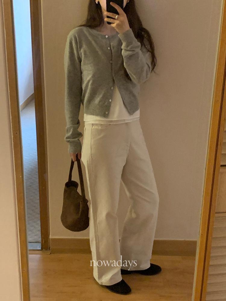 나우어데이즈 fllanel 플라넬 옥스포드 팬츠 코튼 일자 스트레이트 바지 (2col)