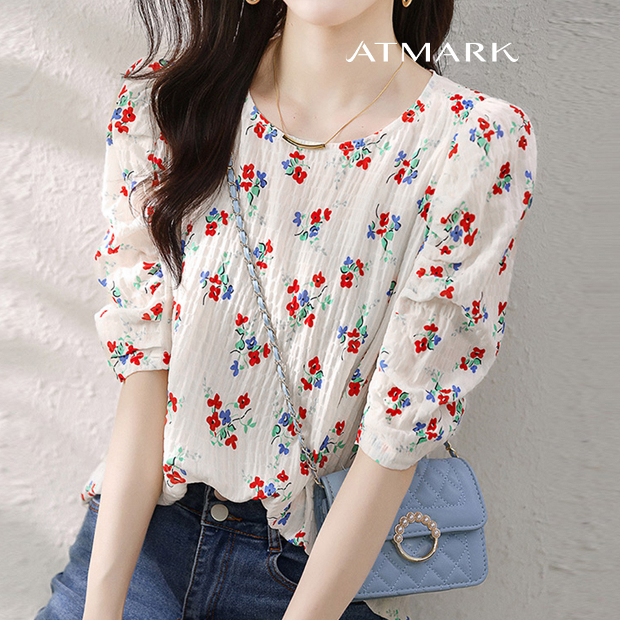 포스티 - ATMARK 비비드플라워주름티셔츠_AA43TS093G