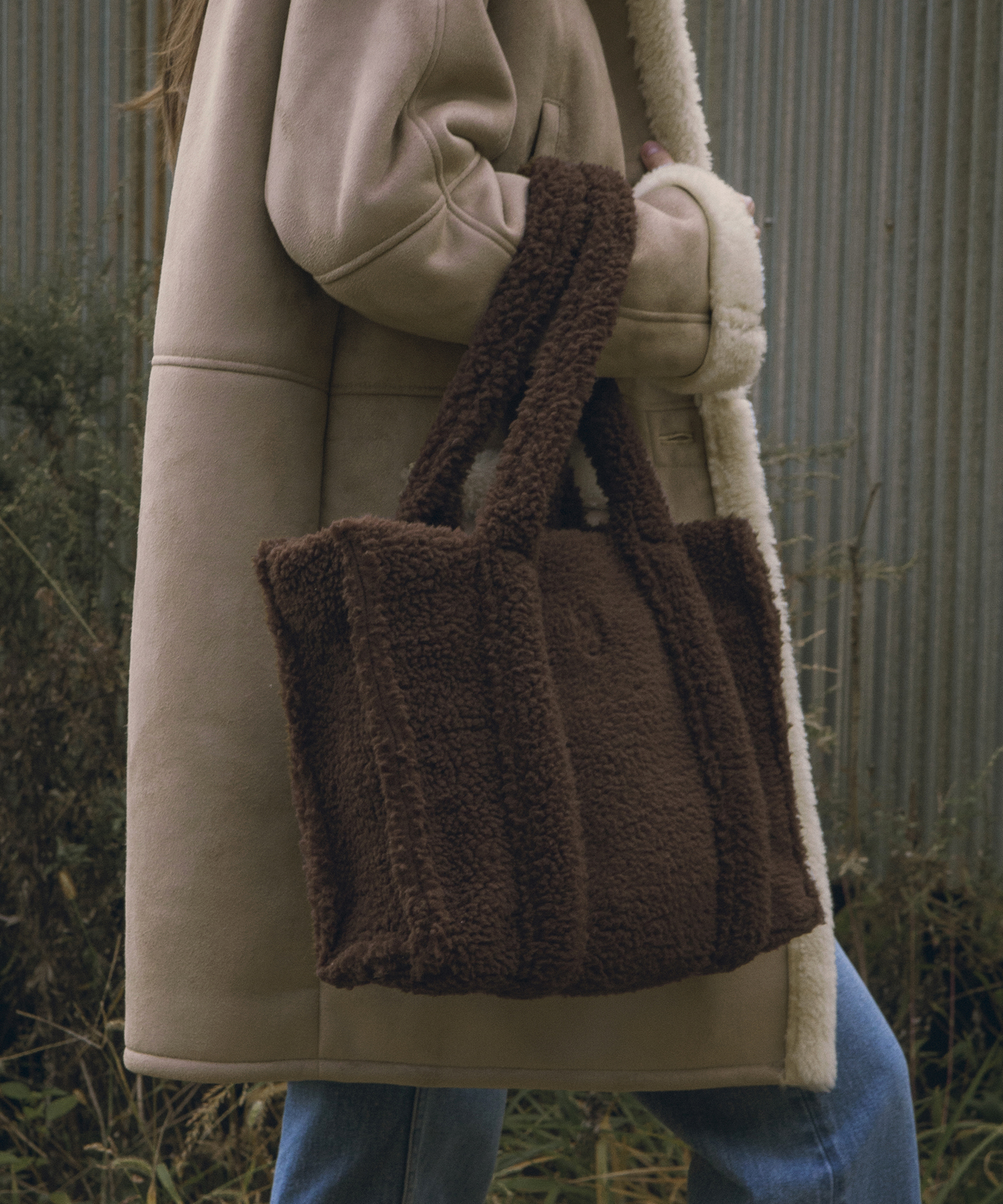 시야쥬 SIAC3015 Shearing tote bag_Brown_M