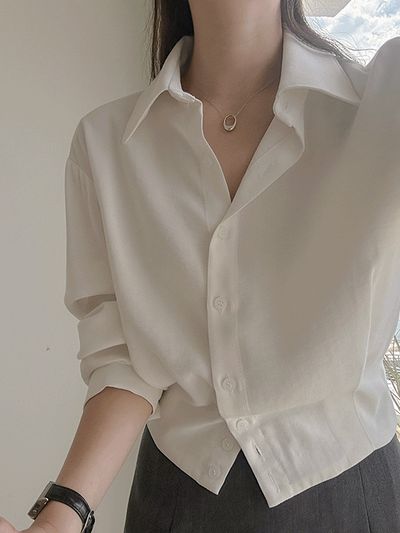 리얼코코 얼리어텀🍂누적3만장 자체제작링클프리당일출발 러피 핀턱 크롭 블라우스 5 Color 가을하객룩출근룩