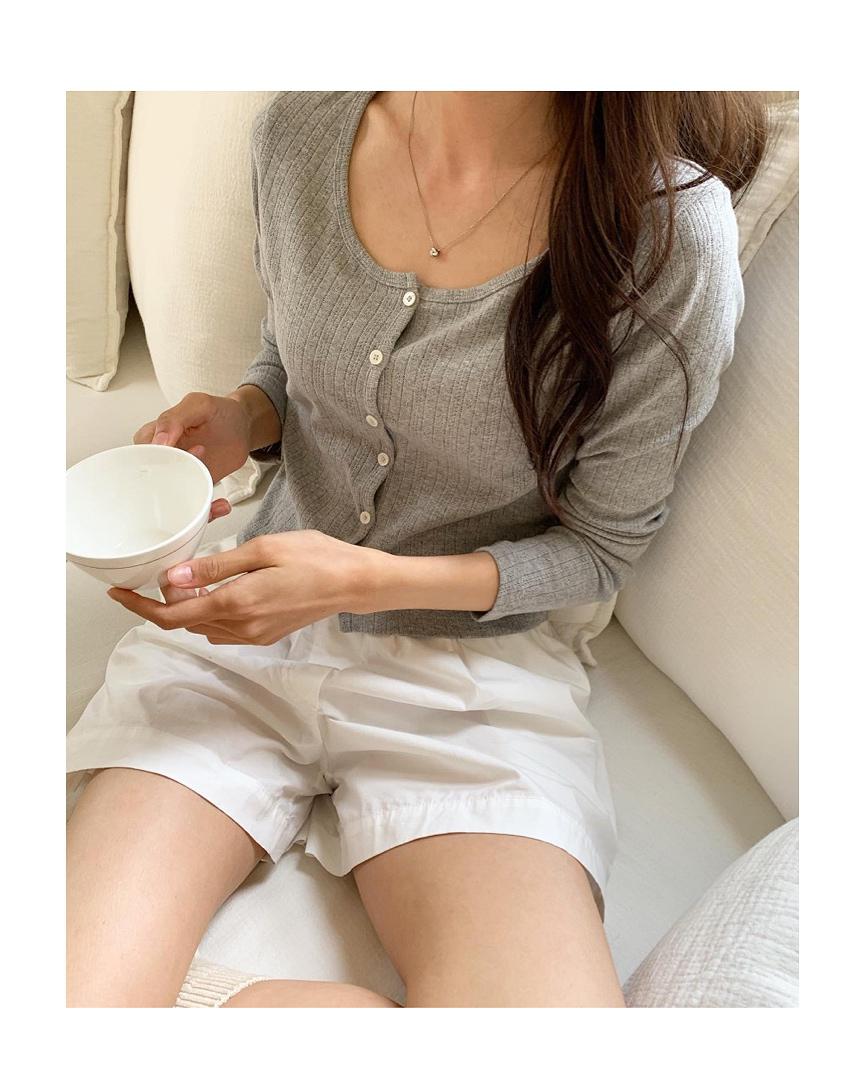 비엔느 riette 리에뜨 멜로 가디건 코튼 펀칭 골지 크롭 cd (3c)