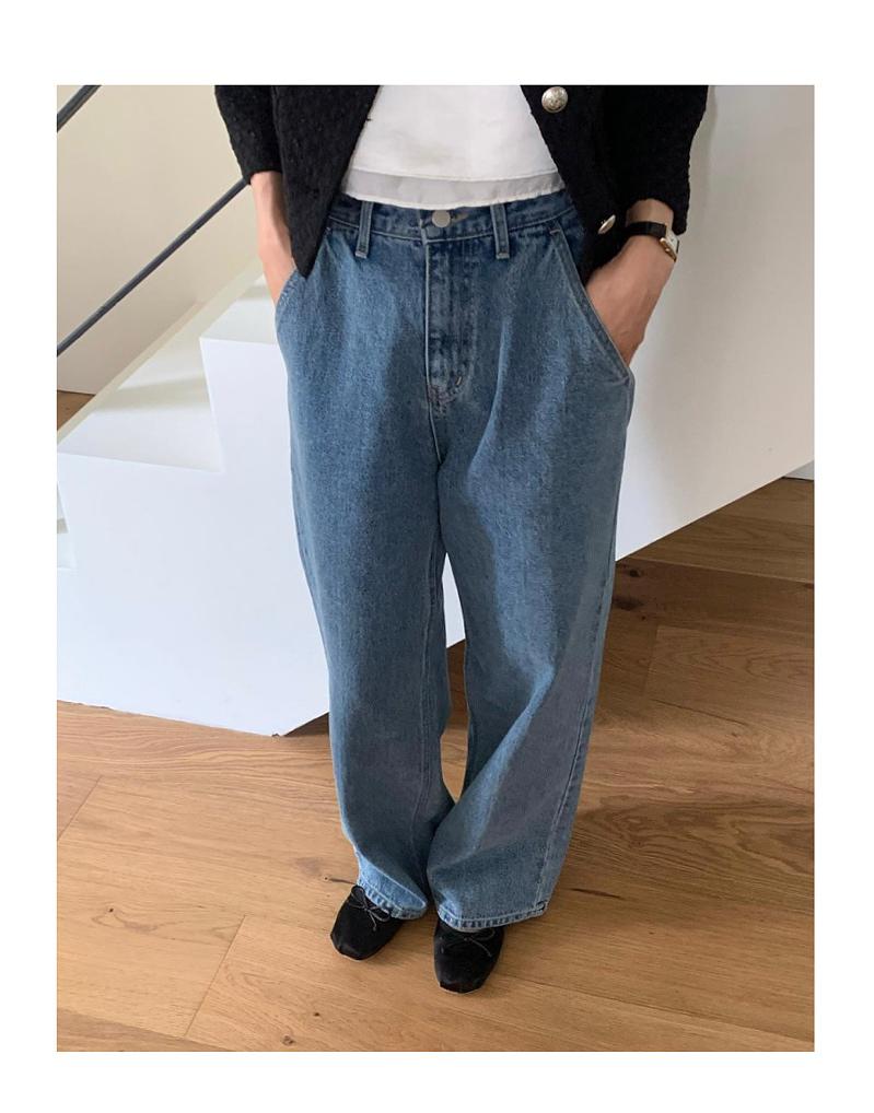 비엔느 riette 리에뜨 알버트 진청 와이드 데님 팬츠 청바지