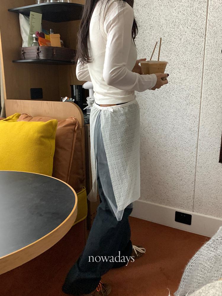 나우어데이즈 underson 언더슨 레이스 랩 스커트 시스루 미디 치마 (2col)