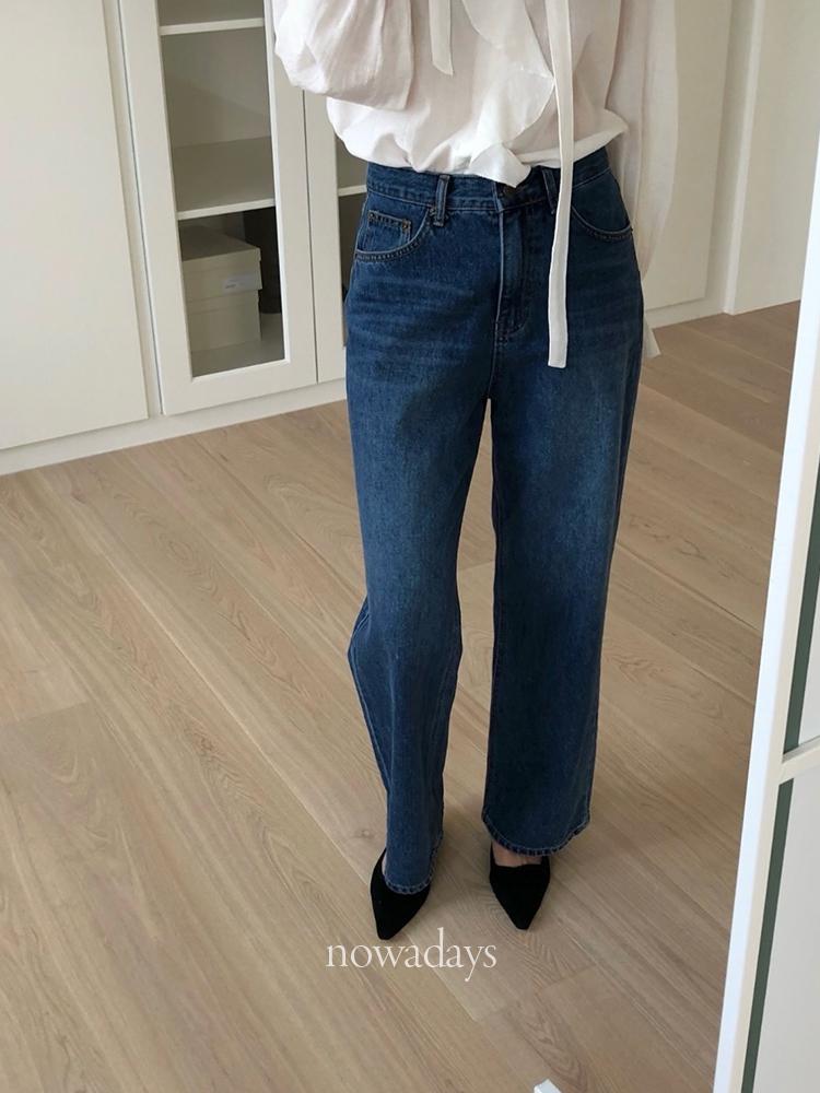 나우어데이즈 founders 파운더스 뉴 와이드 진 코튼 일자 와이드 팬츠 워싱 청바지 (2col)