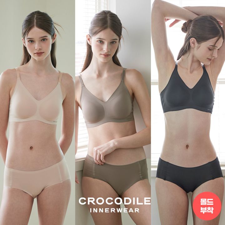 포스티 크로커다일 라이크라 쉘론 몰드부착 스트랩 감탄브라팬티 6종 Cdw4o252728t