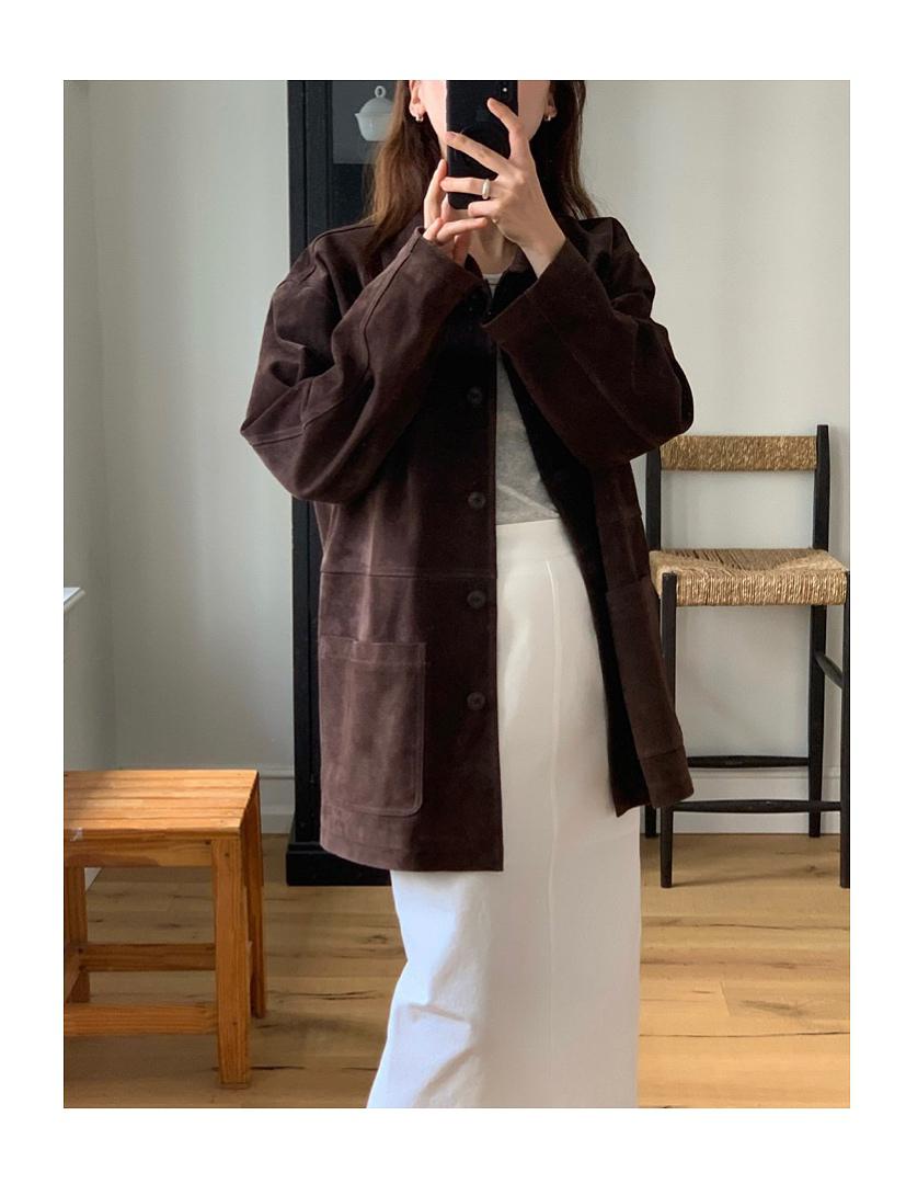 비엔느 fllanel 플라넬 리얼 스웨이드 하프 자켓 (2c)